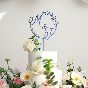 Custom Initial Wedding Cake Toppers, Gold Cake Topper for Wedding ...