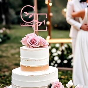 Custom Initial Wedding Cake Toppers, Gold Cake Topper for Wedding ...