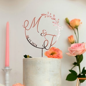 Custom Initial Wedding Cake Toppers, Gold Cake Topper for Wedding ...