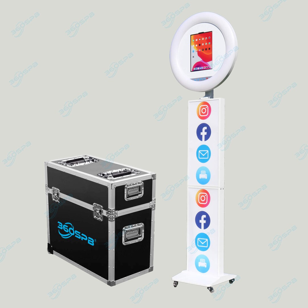 360SPB I3 Head Tilt iPad Photo Booth With Ads Display Panel iPad Photo ...