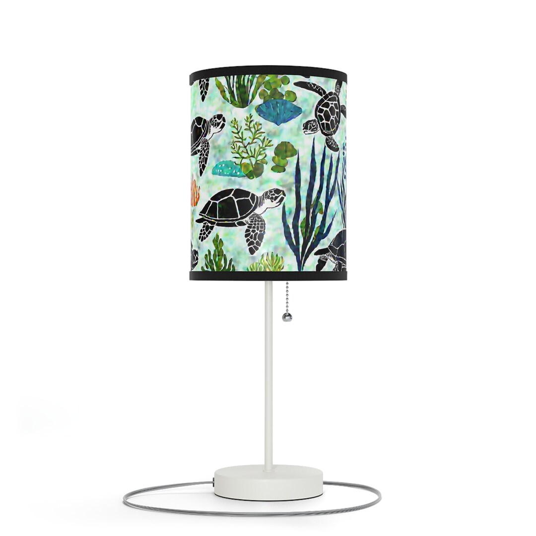 Sea Turtle Life 20 Inch Tall Table Lamp, Coastal Tropical Sea Life ...