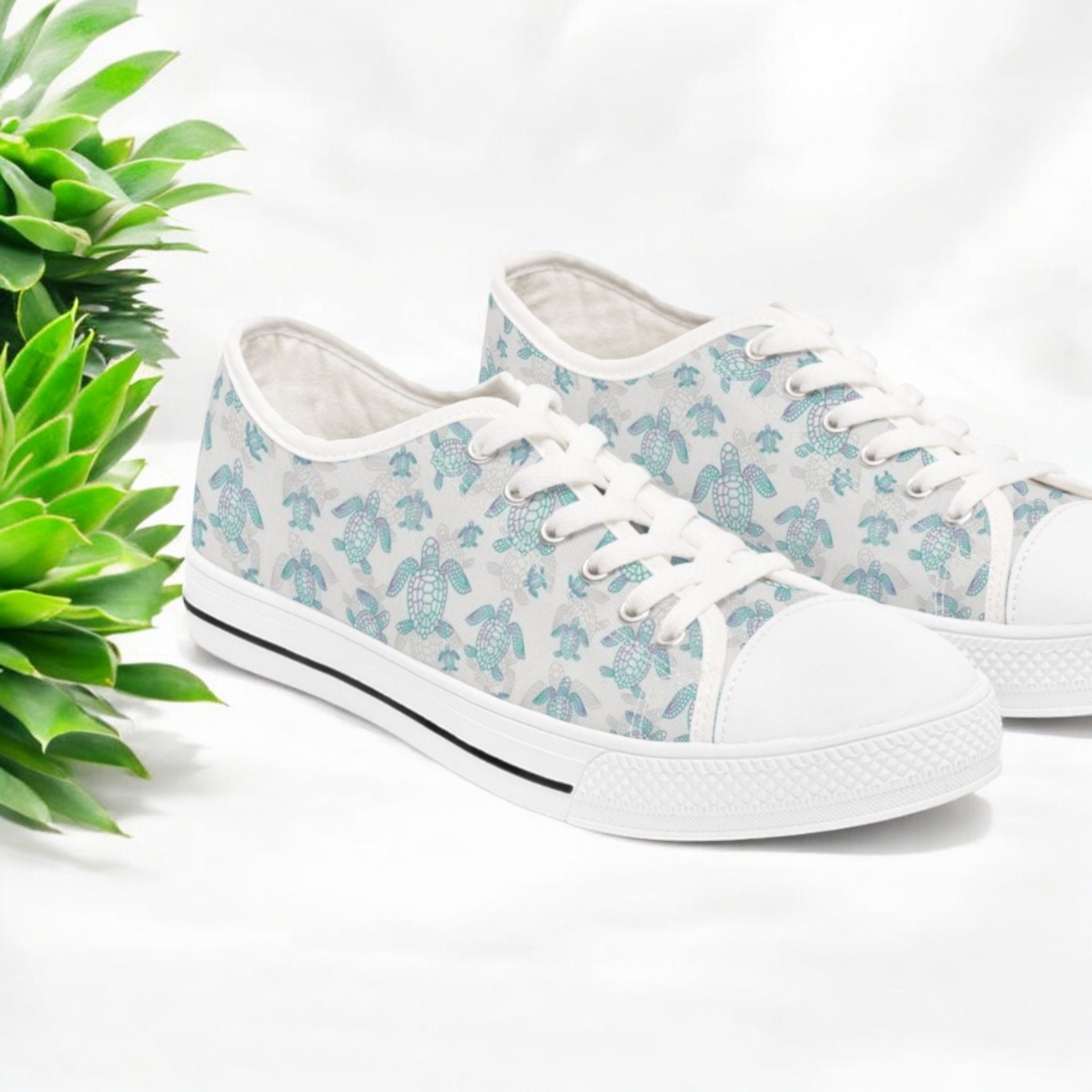 Coastal Sea Turtle Artistic Design Women's Pastel Tropical Cute Casual ...