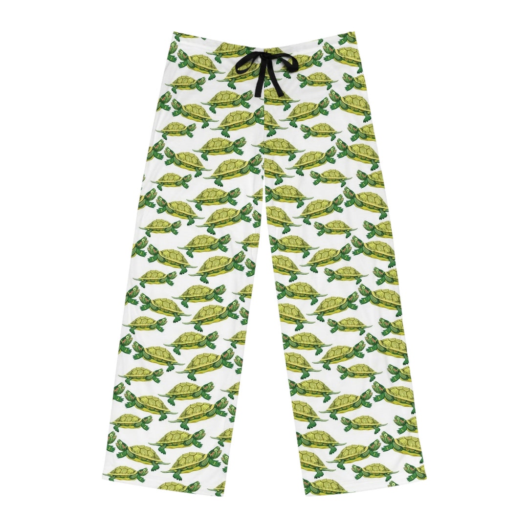 Red Eared Slider Turtle Artistic Design Unisex Custom Drawstring Pajama ...