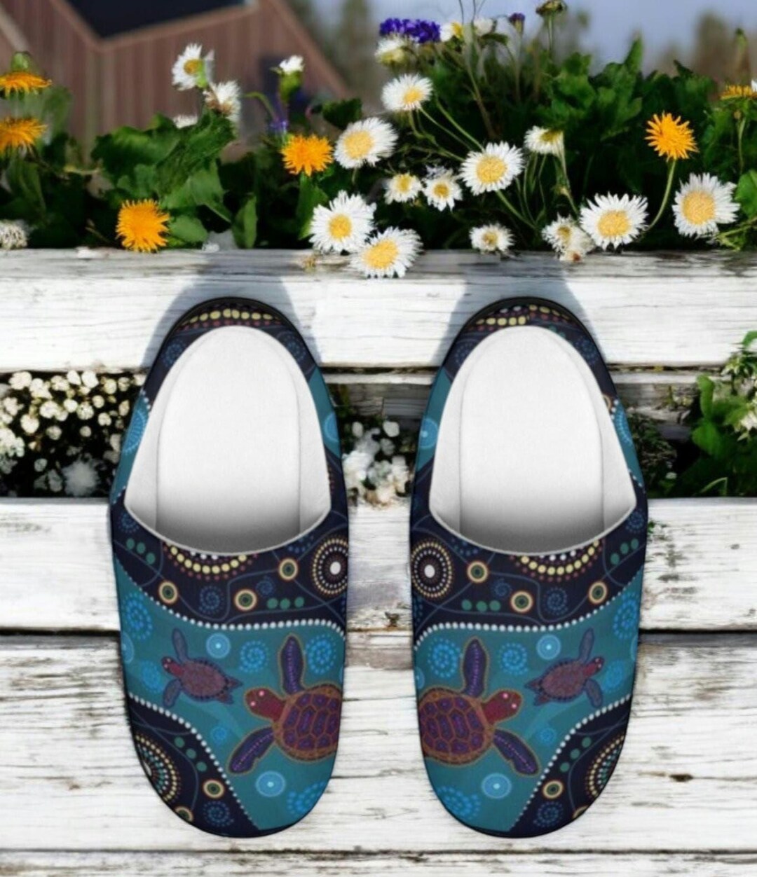 Boho Navy Turtle Artistic Design, Men's Indoor Custom Artful Cushion ...