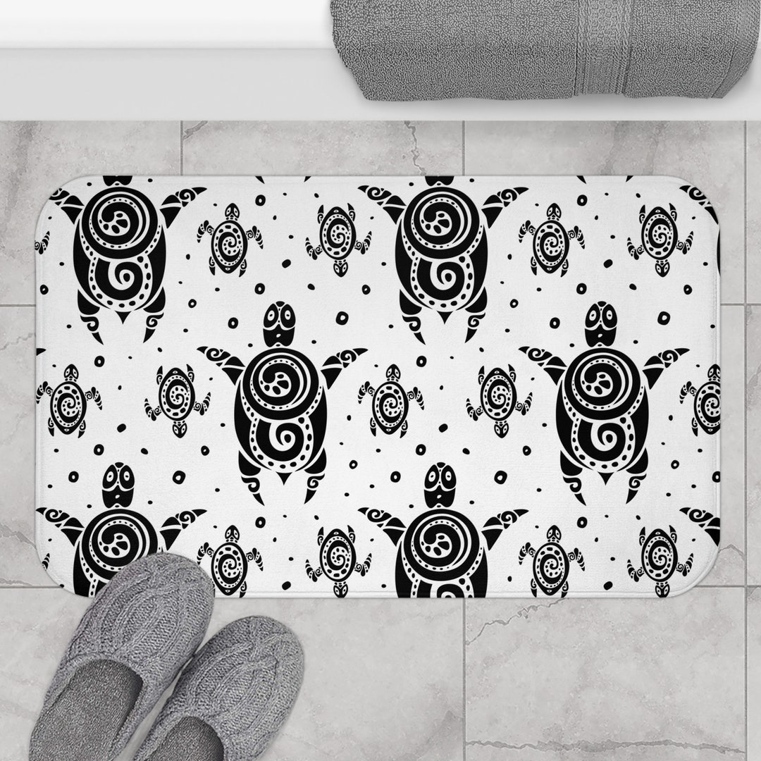Tribal Turtles Bath Mat Sea Turtle Bath Mat Turtle Bath Mat - Etsy