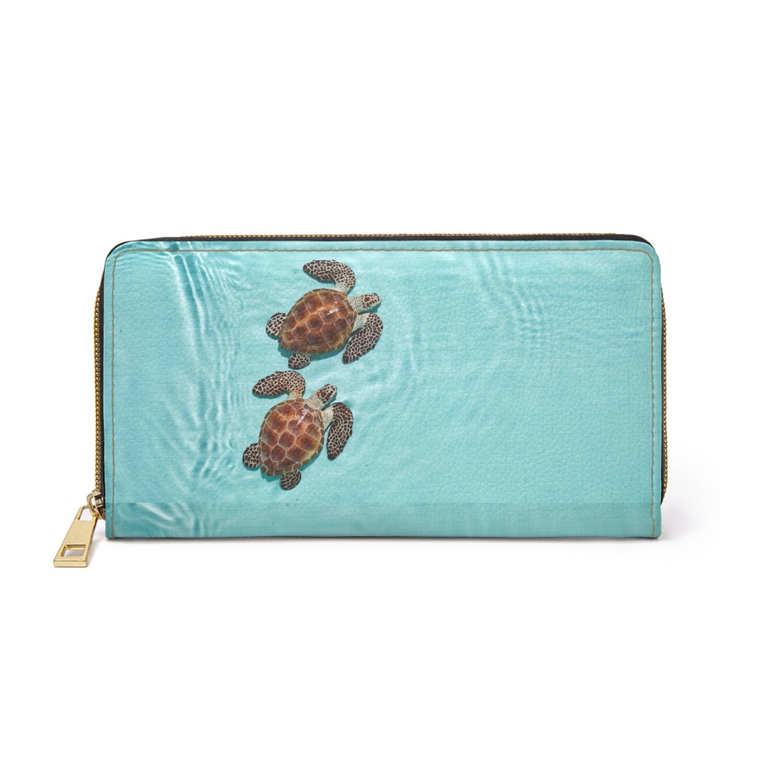 Baby Sea Turtles in Water Zipper Wallet, Turtle Wallet, Turtle Change ...