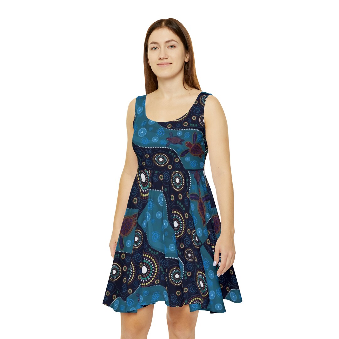 Cute Turtle River Womens Sundress, Turtle Print Dress, Turtle Spring ...