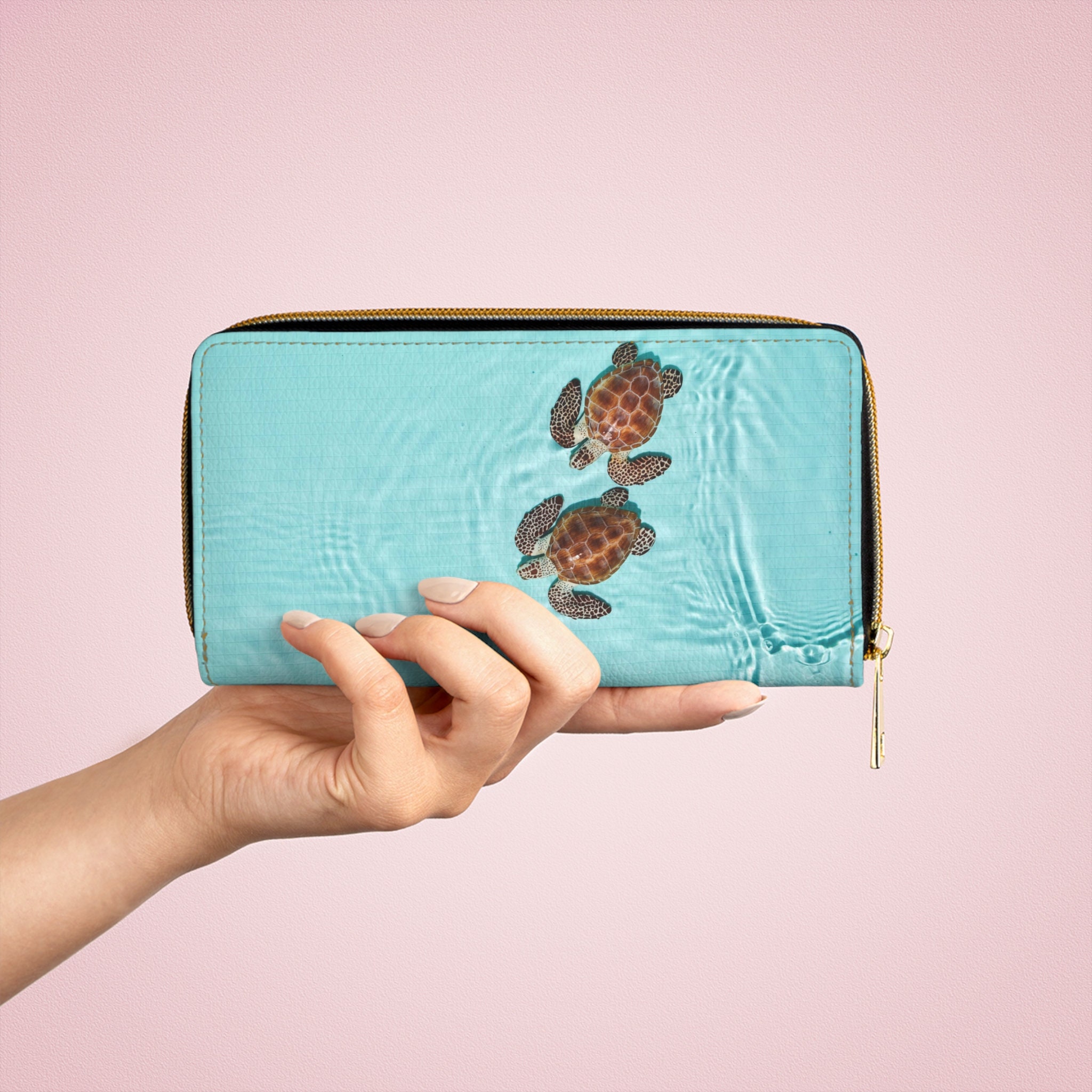 Baby Sea Turtles in Water Zipper Wallet, Turtle Wallet, Turtle Change ...
