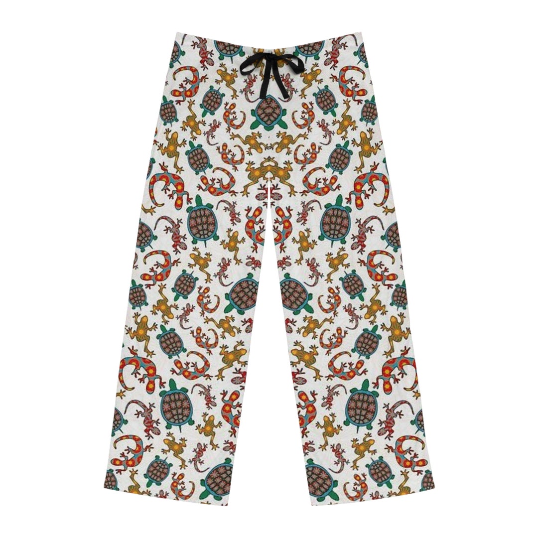 Lizards & Snapping Turtles Unisex Drawstring Pajama Pants, Turtle ...