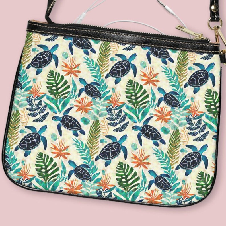 Watercolor Sea Turtles Artistic Design, Womens Small Artful Shoulder ...