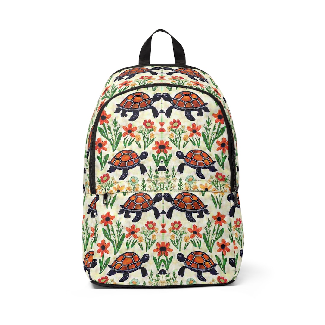 Lovely Turtles Nylon Backpack, Turtle Backpack, Artistic Turtle Bag ...