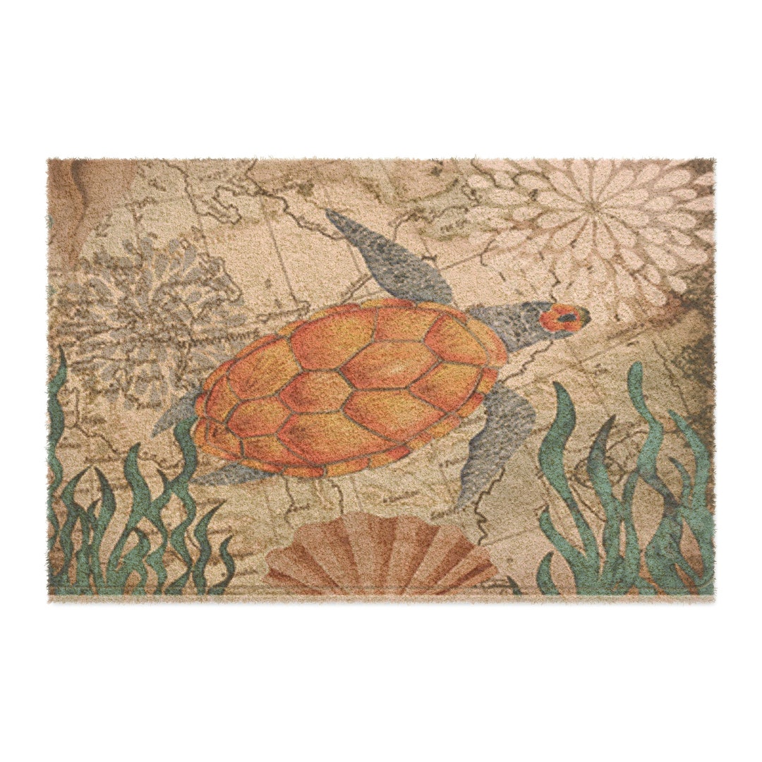 Eco Recycled Coconut Fiber Sea Turtle Doormat Turtle Doormat - Etsy
