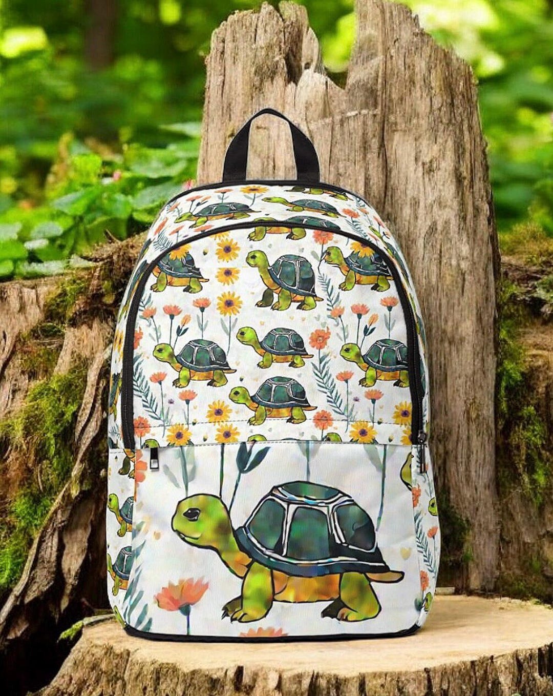 Box Turtle Tortoise Backpack - Cute Wildlife Print Animal School Bag ...