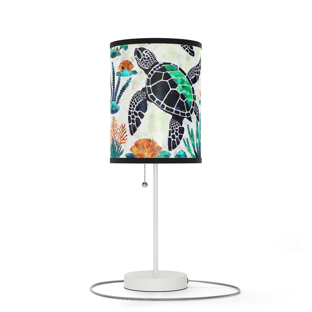 Sea Turtle Marine Life 20 Inch Tall Table Lamp, Coastal Beach Life Sea ...