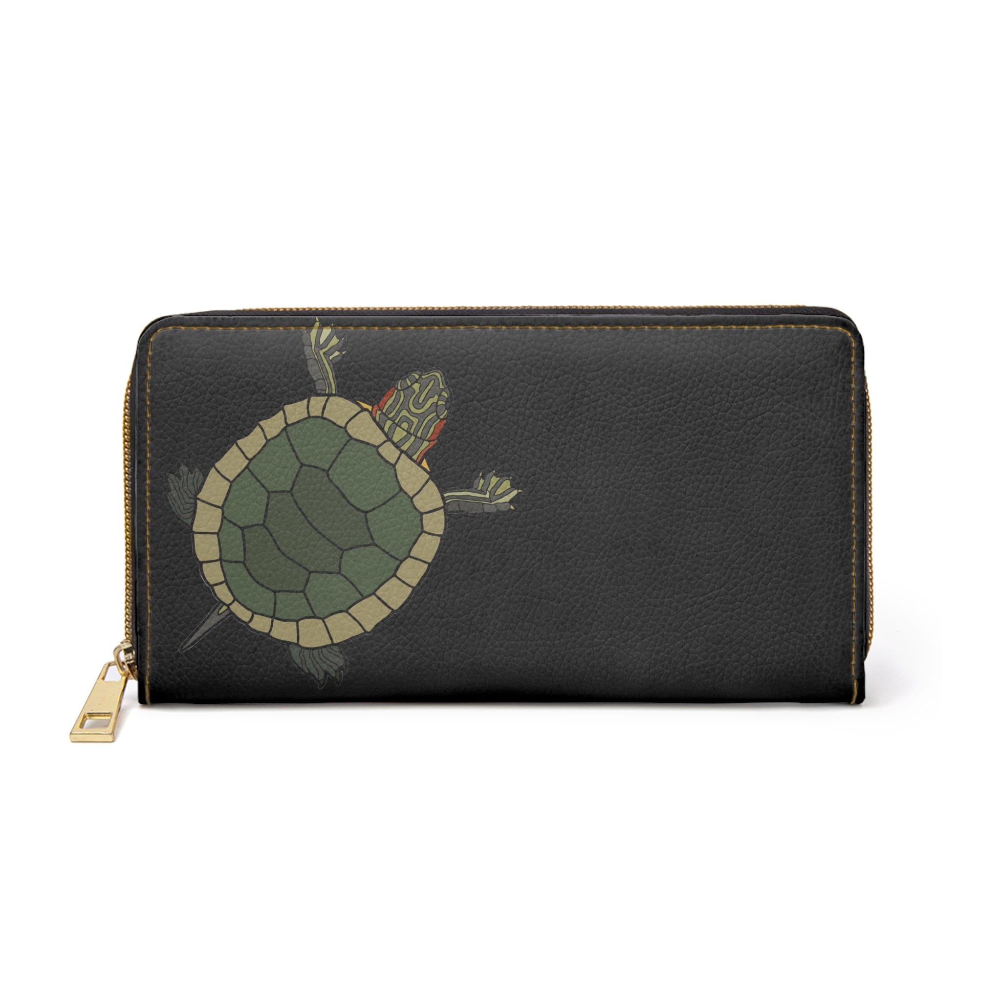 Red Eared Slider PU Leather Zipper Wallet, Turtle Wallet, Sea Turtle ...