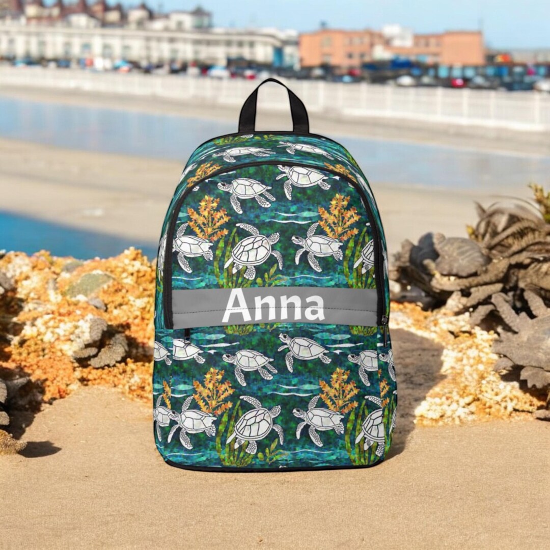 Custom Sea Turtle Backpack for Kids Personalized Ocean Theme School Bag ...