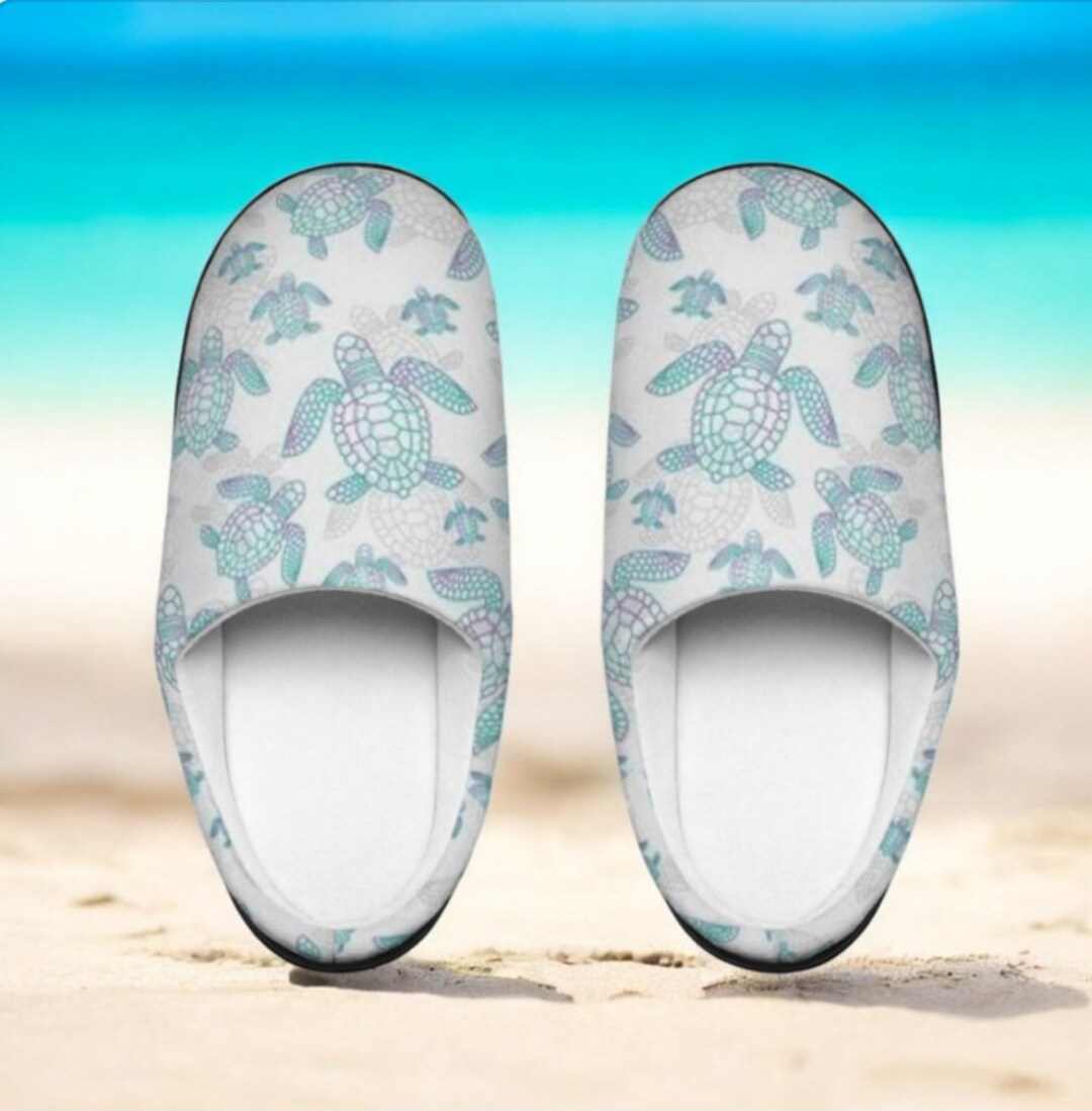 Coastal Sea Turtle Artistic Design Women's Pastel Blue Tropical Indoor ...
