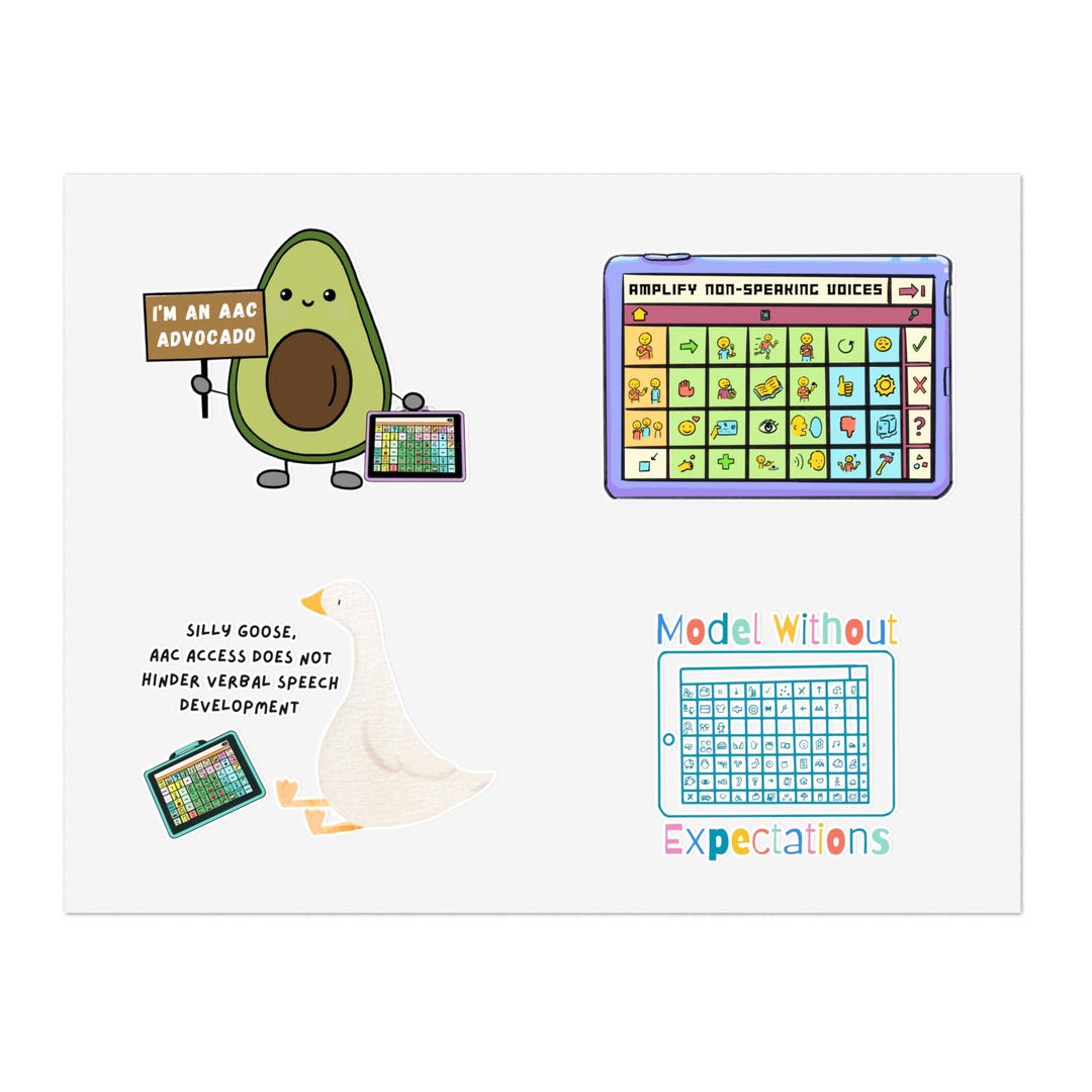 Sticker Pack - AAC Bundle, SLP Gift, Advocacy Accessories, ND Affirming ...