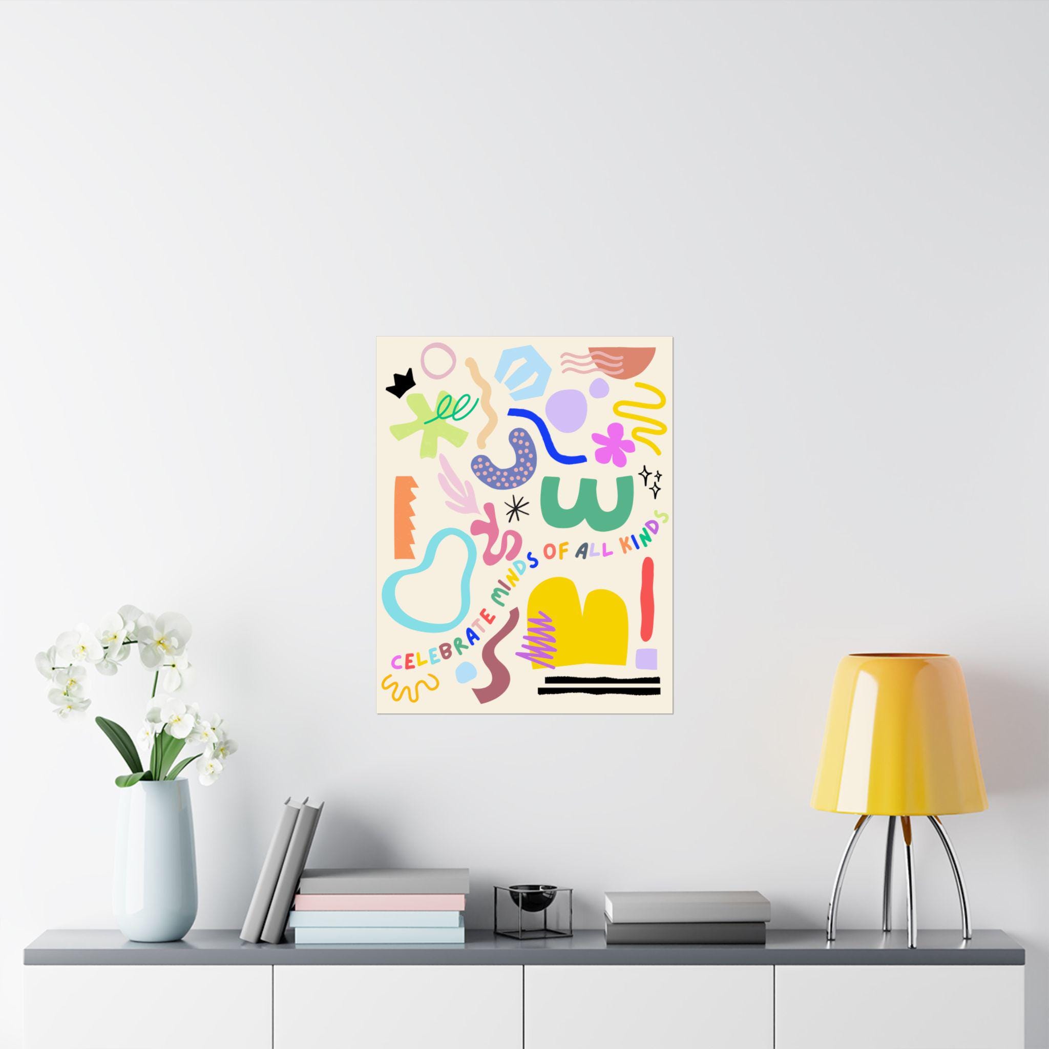 Digital- Celebrate Minds of All Kinds- Abstract Wall Art for Classroom ...