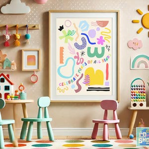 Poster- Celebrate Minds of All Kinds- Wall Art for Classroom Poster for ...
