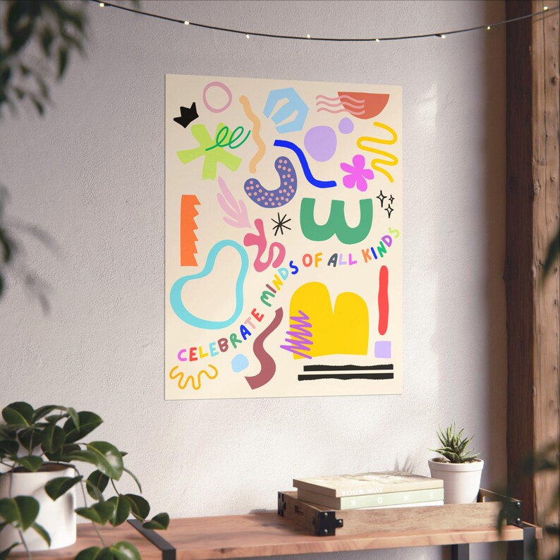 Poster- Celebrate Minds of All Kinds- Wall Art for Classroom Poster for ...