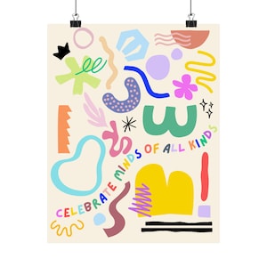 Digital- Celebrate Minds of All Kinds- Abstract Wall Art for Classroom ...