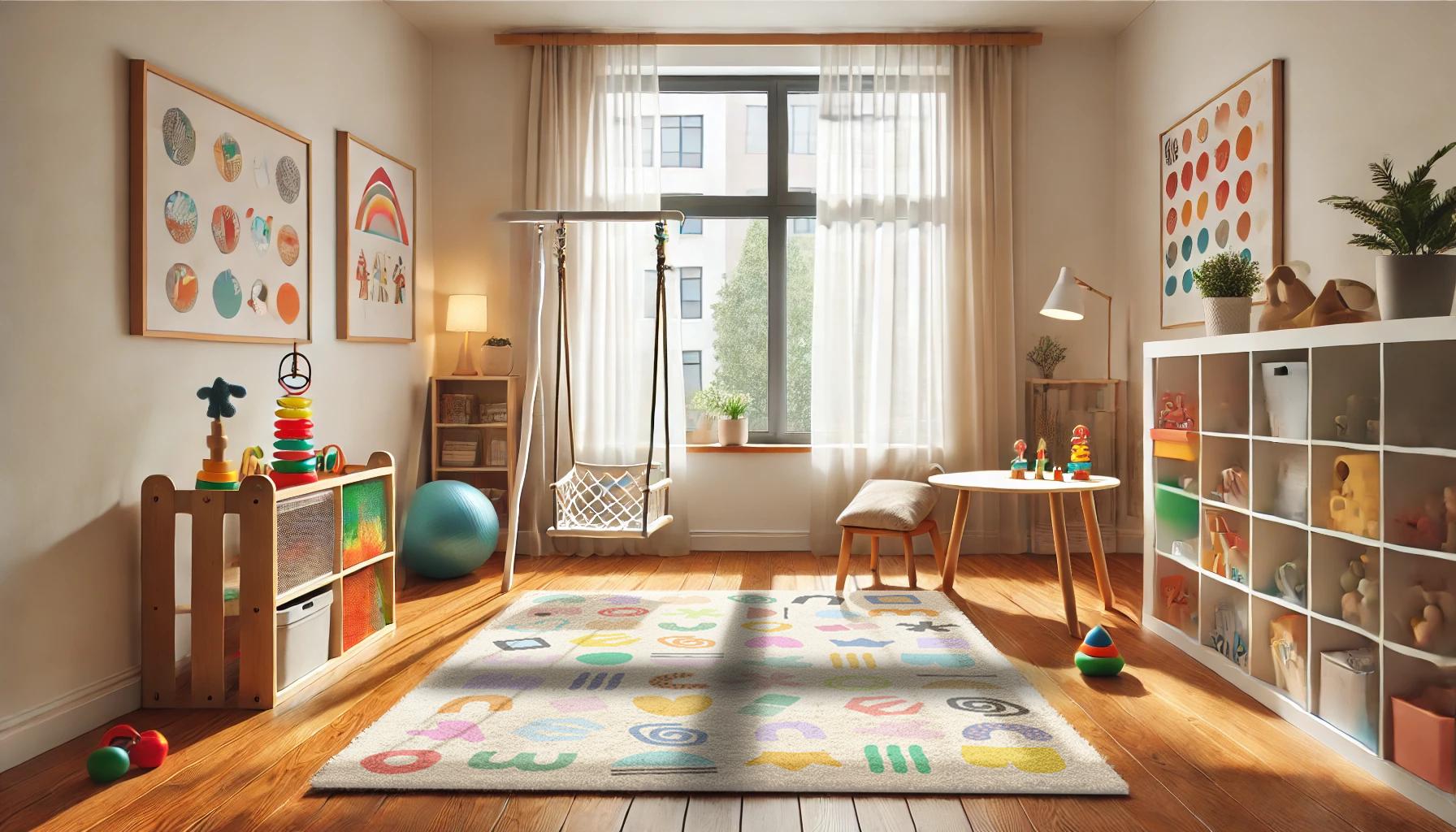 Abstract Shapes Area Rug for Classroom Carpet for Kids Room Pediatric ...