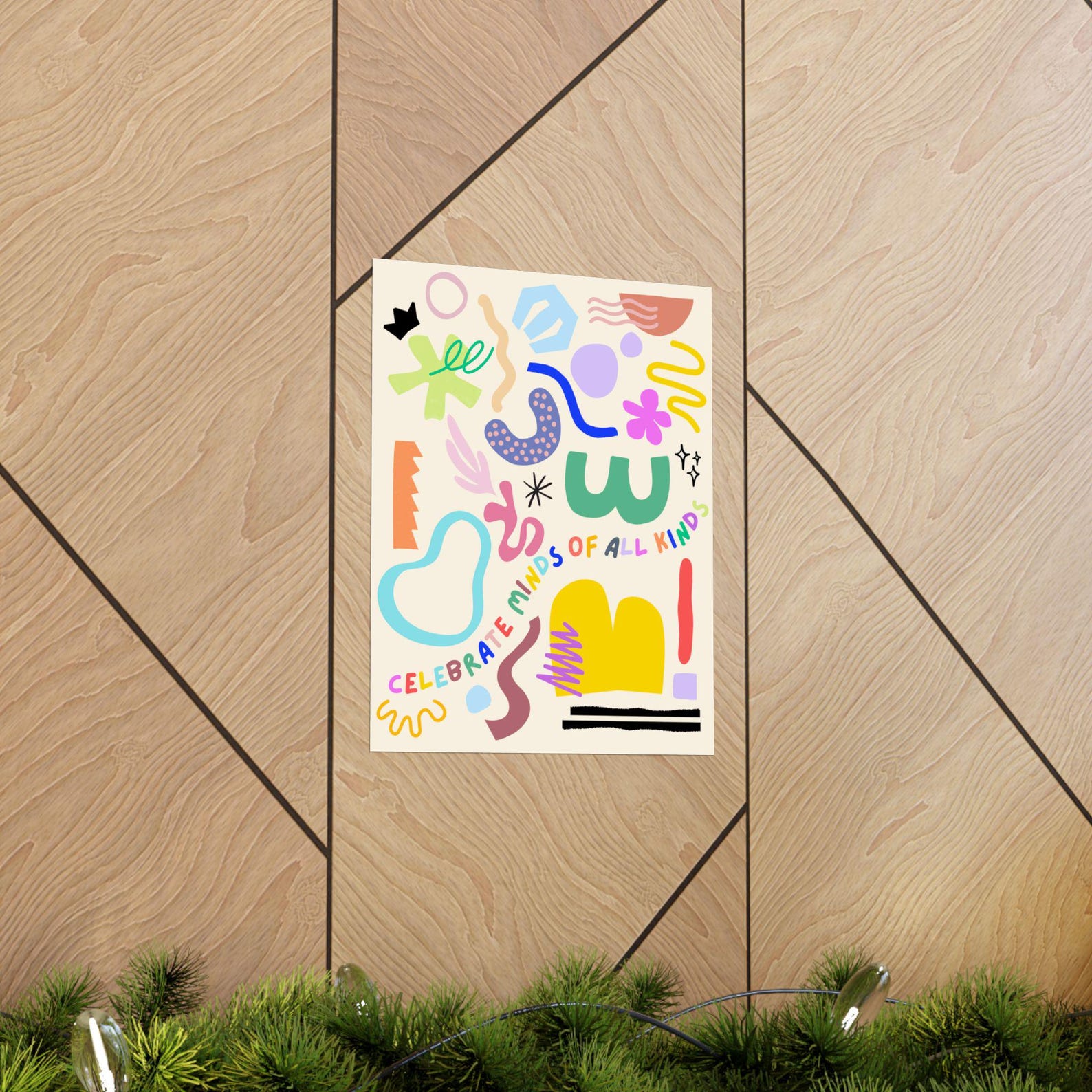 Digital- Celebrate Minds of All Kinds- Abstract Wall Art for Classroom ...
