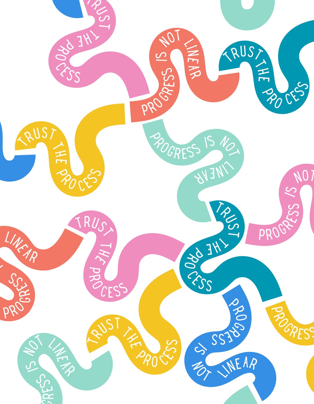 Progress is Not Linear | Digital File - Mental Health Poster - Etsy