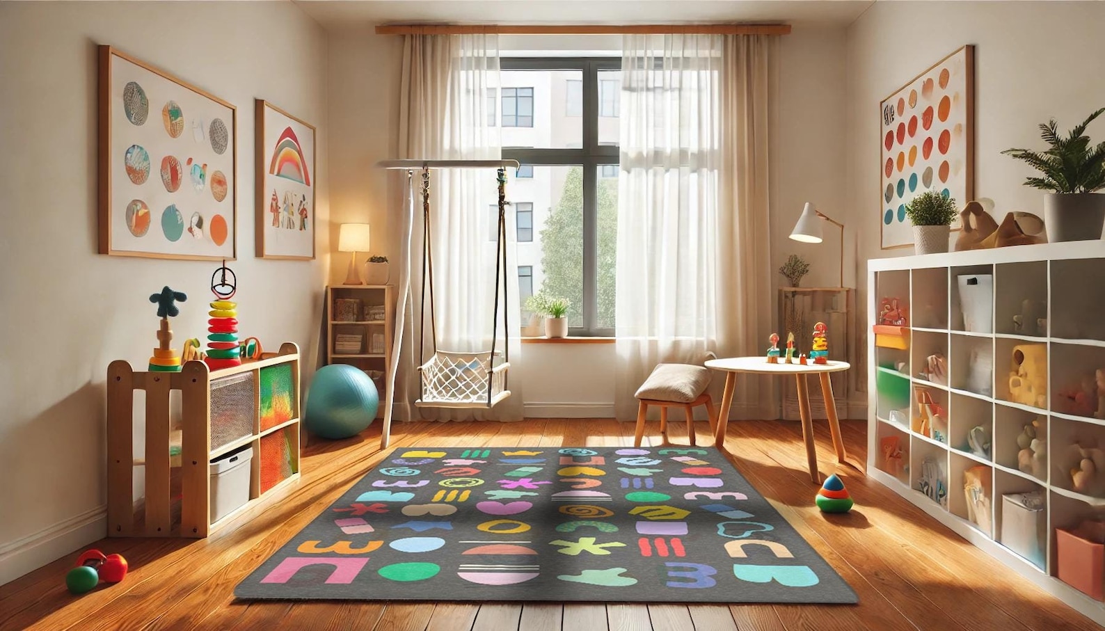 Abstract Shape Area Rugs for Classroom Carpet for Therapy Clinic Kids ...