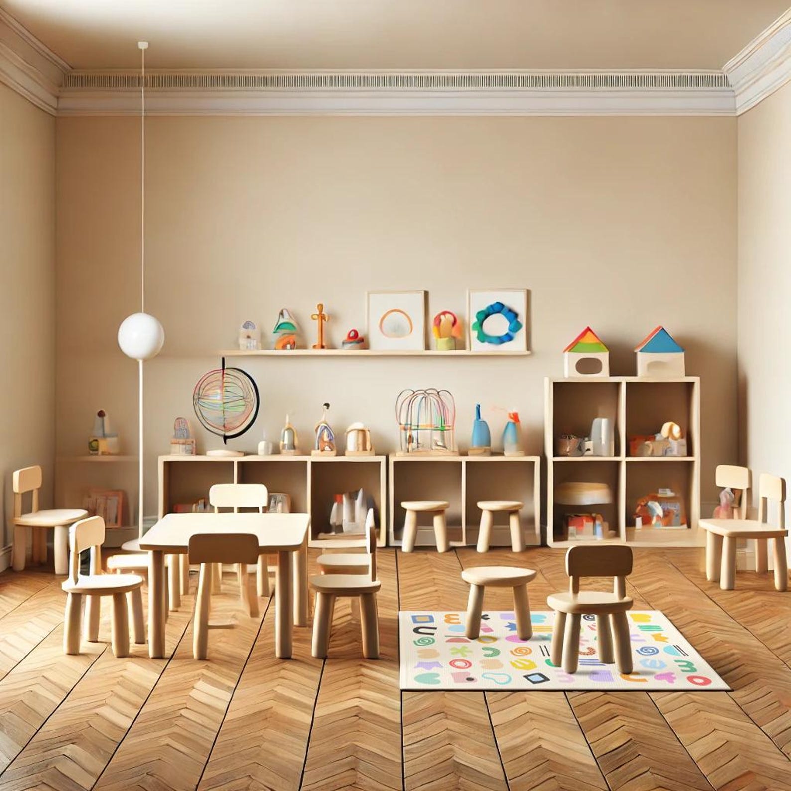 Abstract Shapes Area Rug for Classroom Carpet for Kids Room Pediatric ...