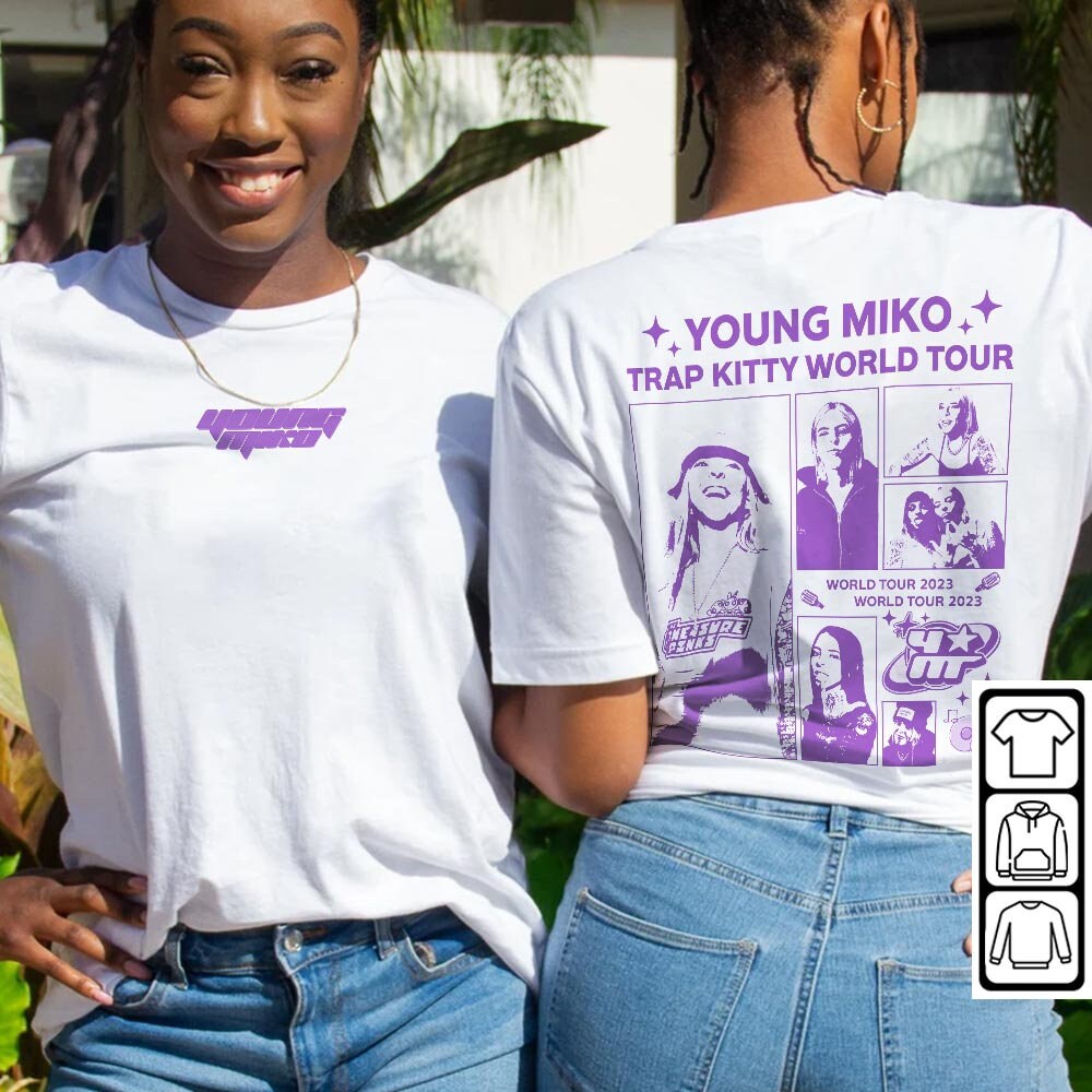 Sudadera Young Miko Trap Kitty World Tour 2023 Young Miko 2023 Concert Doble Cara Unisex ...