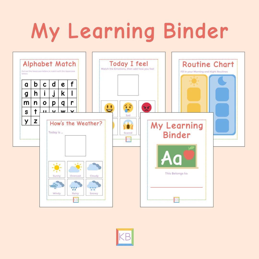 My First Learning Binder (printable) | Preschool Activities at Home ...
