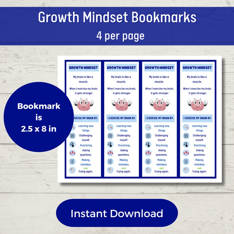 Growth Mindset Bookmarks, Growth Mindset, Growth Mindset Kids, Growth ...