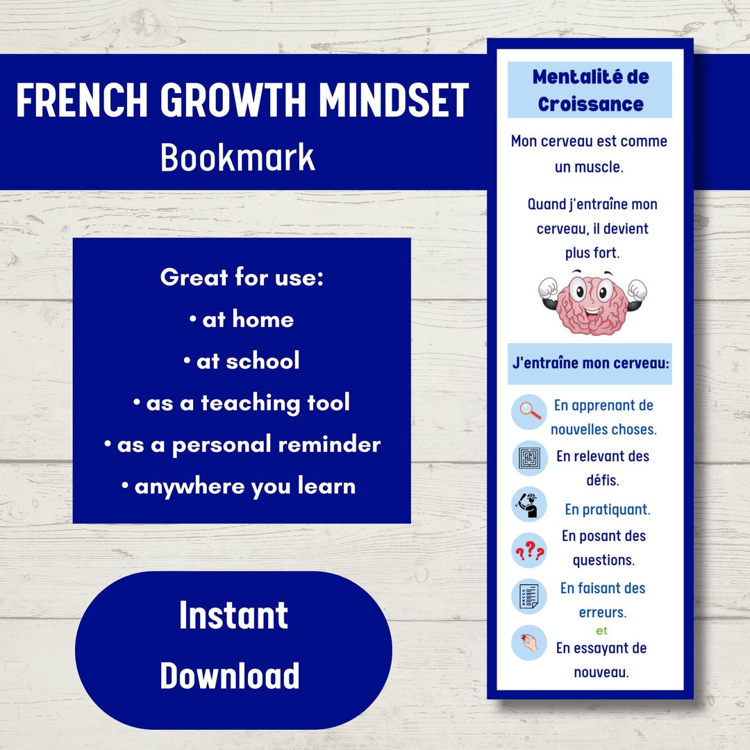 French Digital Download, French Printable, Growth Mindset, Growth ...