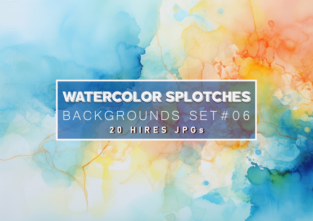 Watercolor Splotches Background Watercolor Splashes - Etsy