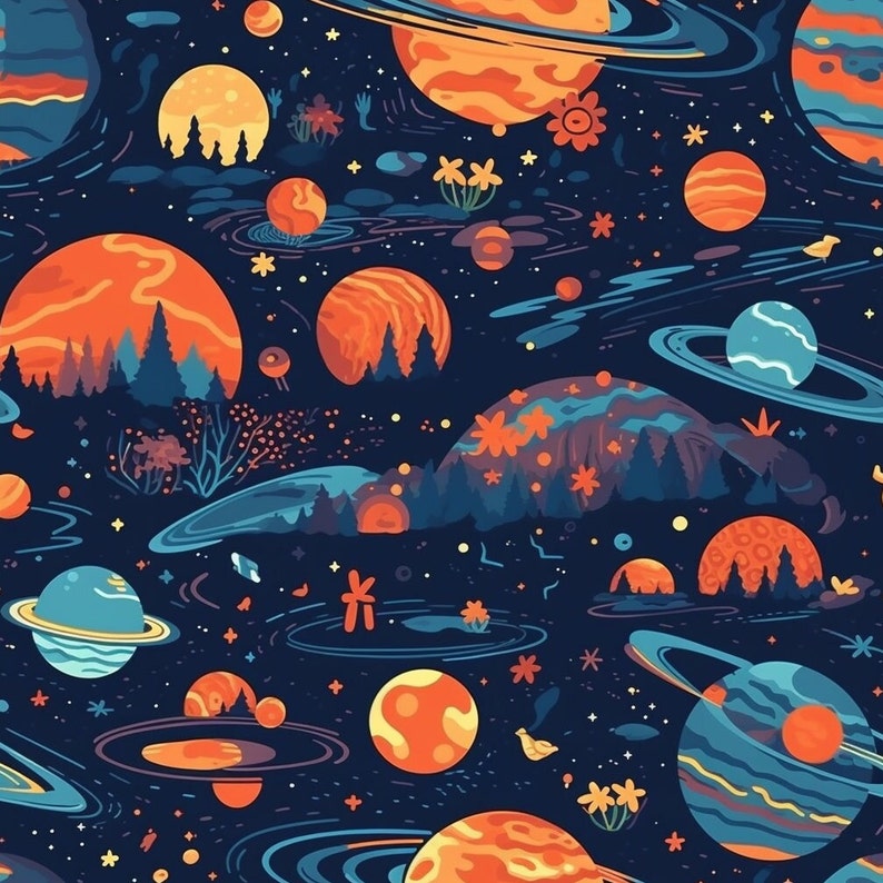 10 Abstract Space Designs Seamless Pattern Digital Download! - Etsy