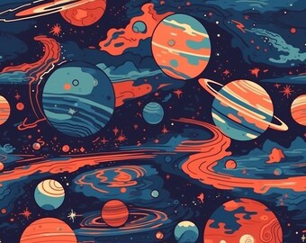 Seamless Space Pattern Digital Download - Etsy