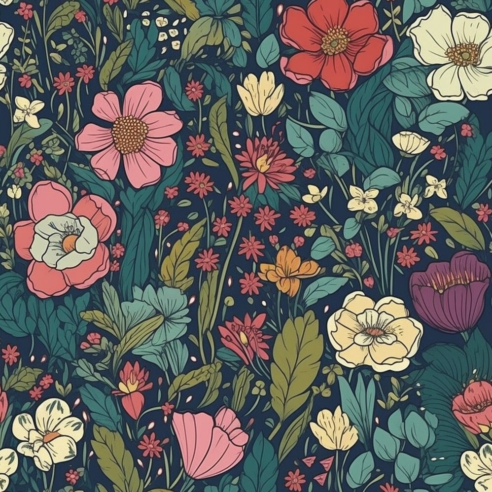 10 Flowers Seamless Pattern Digital Download! - Etsy