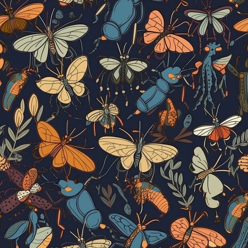 10 Bugs Designs Seamless Pattern Digital Download! - Etsy