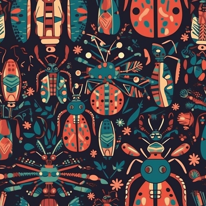 10 Bugs Designs Seamless Pattern Digital Download! - Etsy