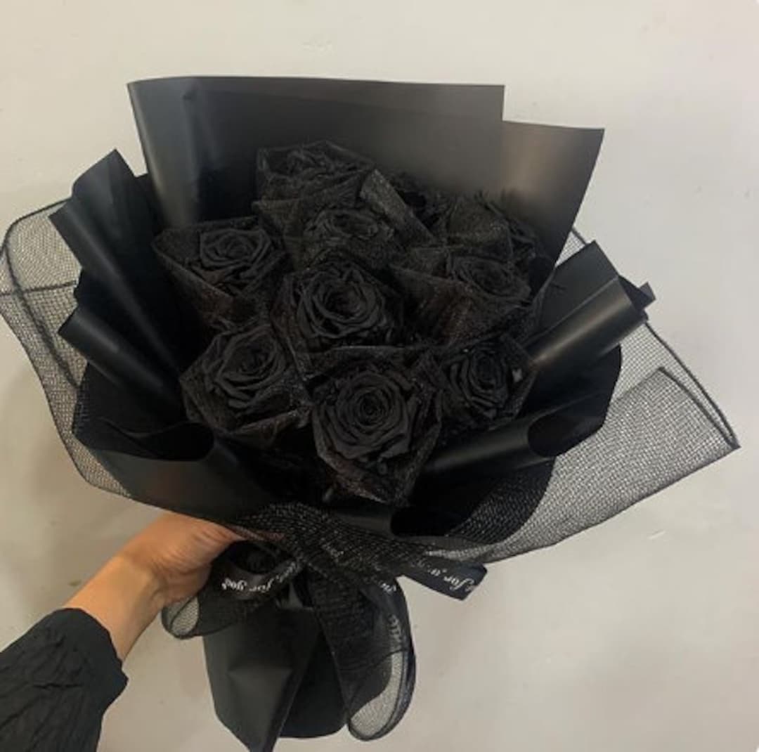 99 Black Roses Bouquet Soap Flower Girlfriend Valentine's Day Romantic ...