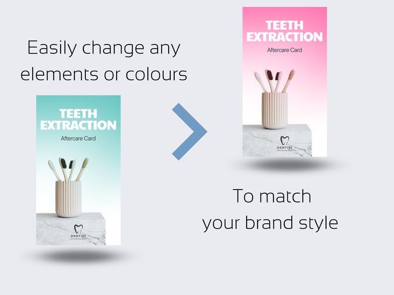 Printable Aftercare Extraction Card, Editable Dental Extraction Guide ...