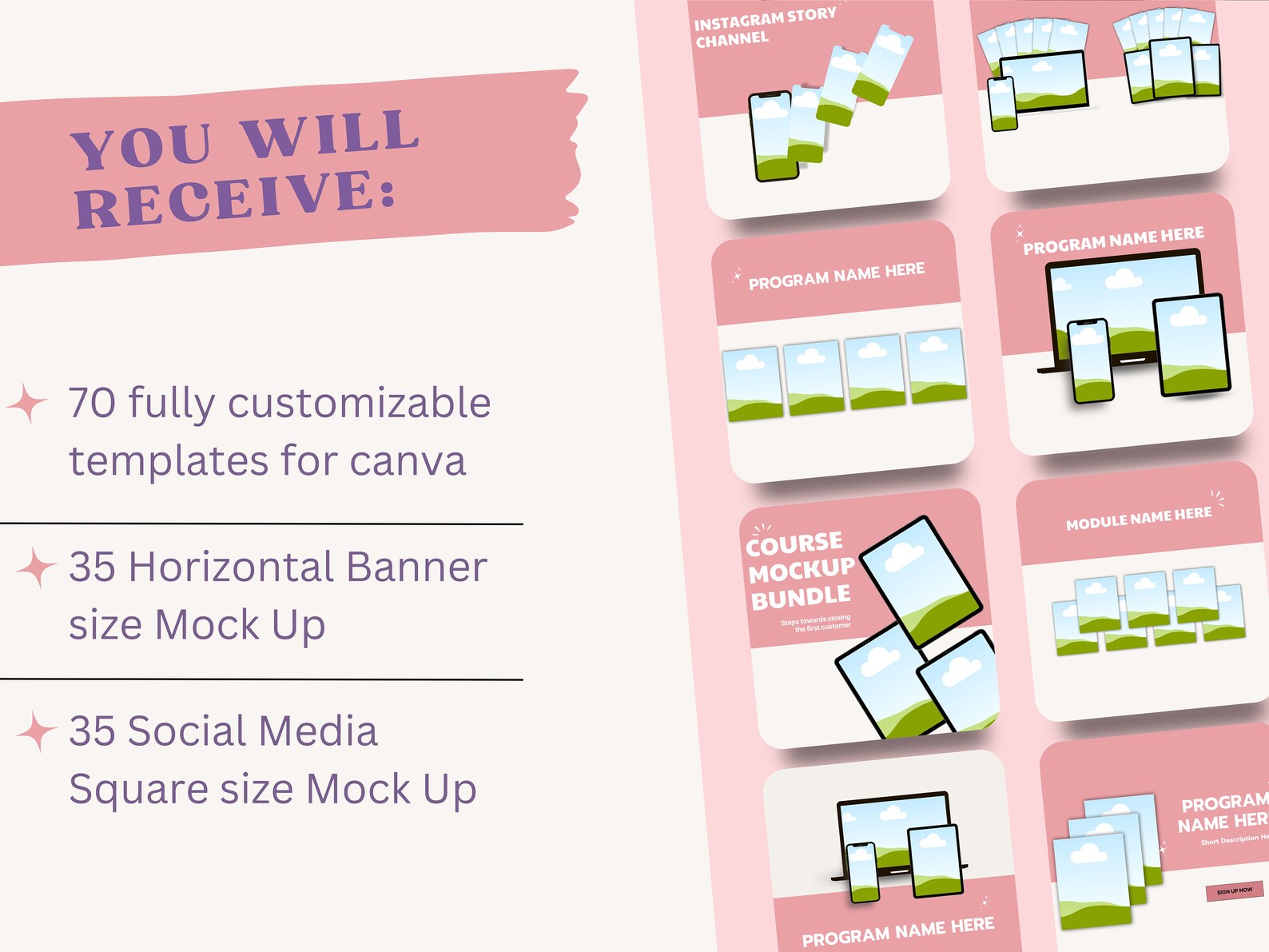 70 Mock up Template : for Coaches, Course Creator Mockup, Digital ...