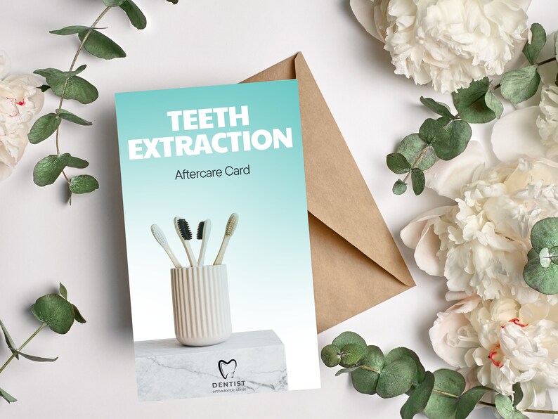 Printable Aftercare Extraction Card, Editable Dental Extraction Guide ...