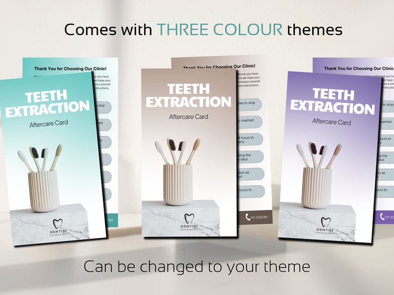 Printable Aftercare Extraction Card, Editable Dental Extraction Guide ...