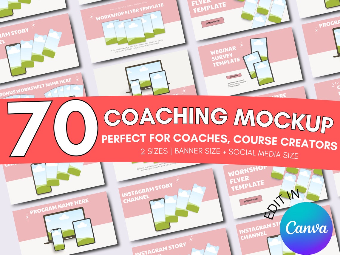 70 Mock up Template : for Coaches, Course Creator Mockup, Digital ...