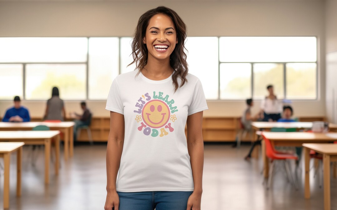 Lets Learn Today Comfort Colors Smiley Face Teacher - Etsy
