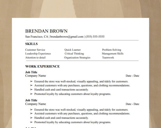 2023 Simple Clean Resume | CV Template | CV Template for Students ...