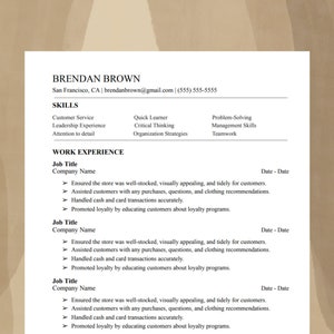 2023 Simple Clean Resume CV Template CV Template for Students Instant ...